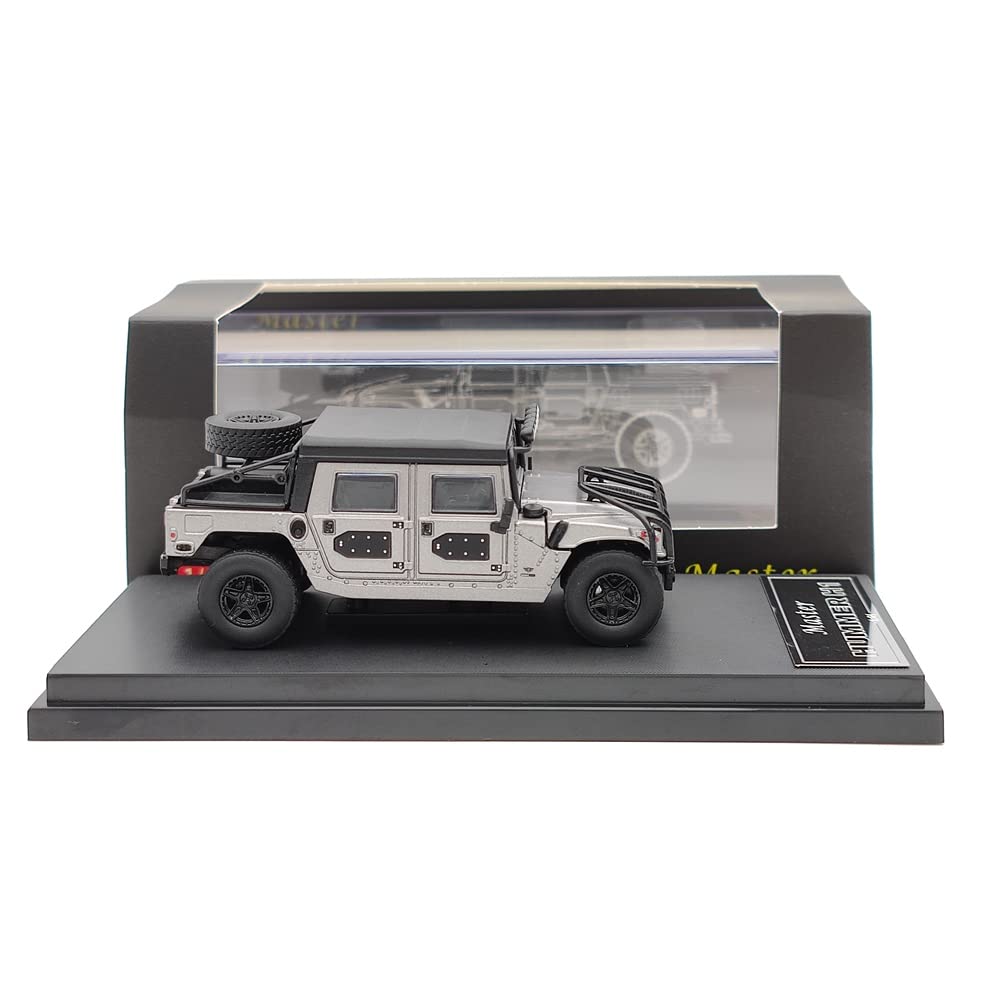 Master 1:64 Scale Hummer H1 Pickup Truck Shelf Diecast Toys Car Models Collection Gifts (Grey)