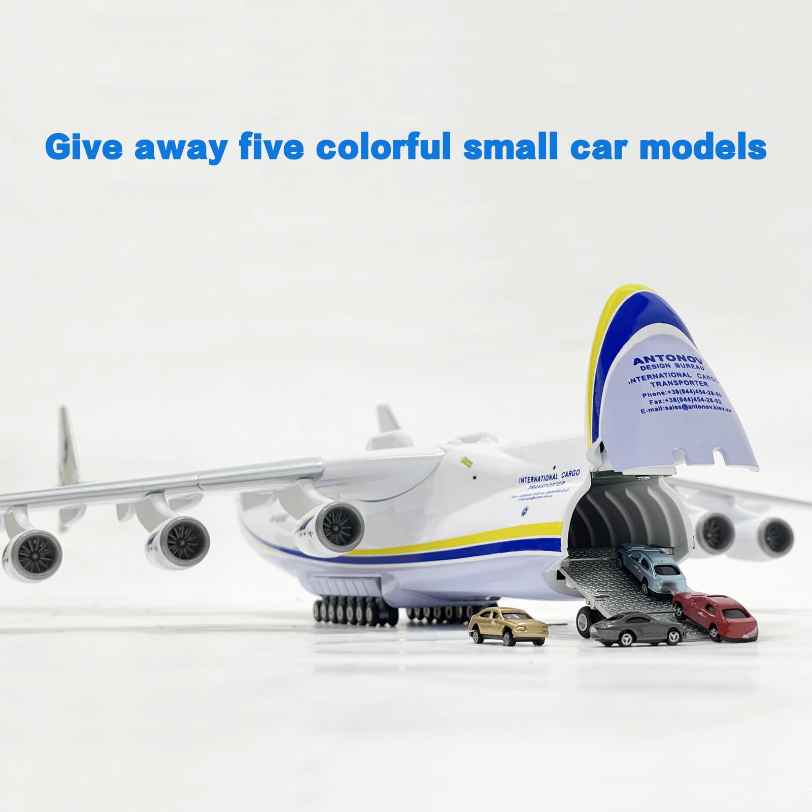 Mahfisj 1:200 Scale AN225 Model Airplane,Openable Cabin, 17-inch Length, Resin Aircraft Model Toy for Gifts and Collections (an225-1)