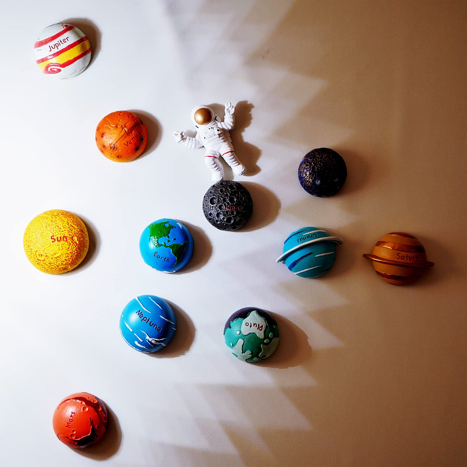 Planet Magnet - 13pcs Cool Decorative Solar System Refrigerator Magnet for School Office Whiteboard Locker, Great Astronomy Gift for Space Lover Teens Adult - Big Strong Magnet with Gift Packed