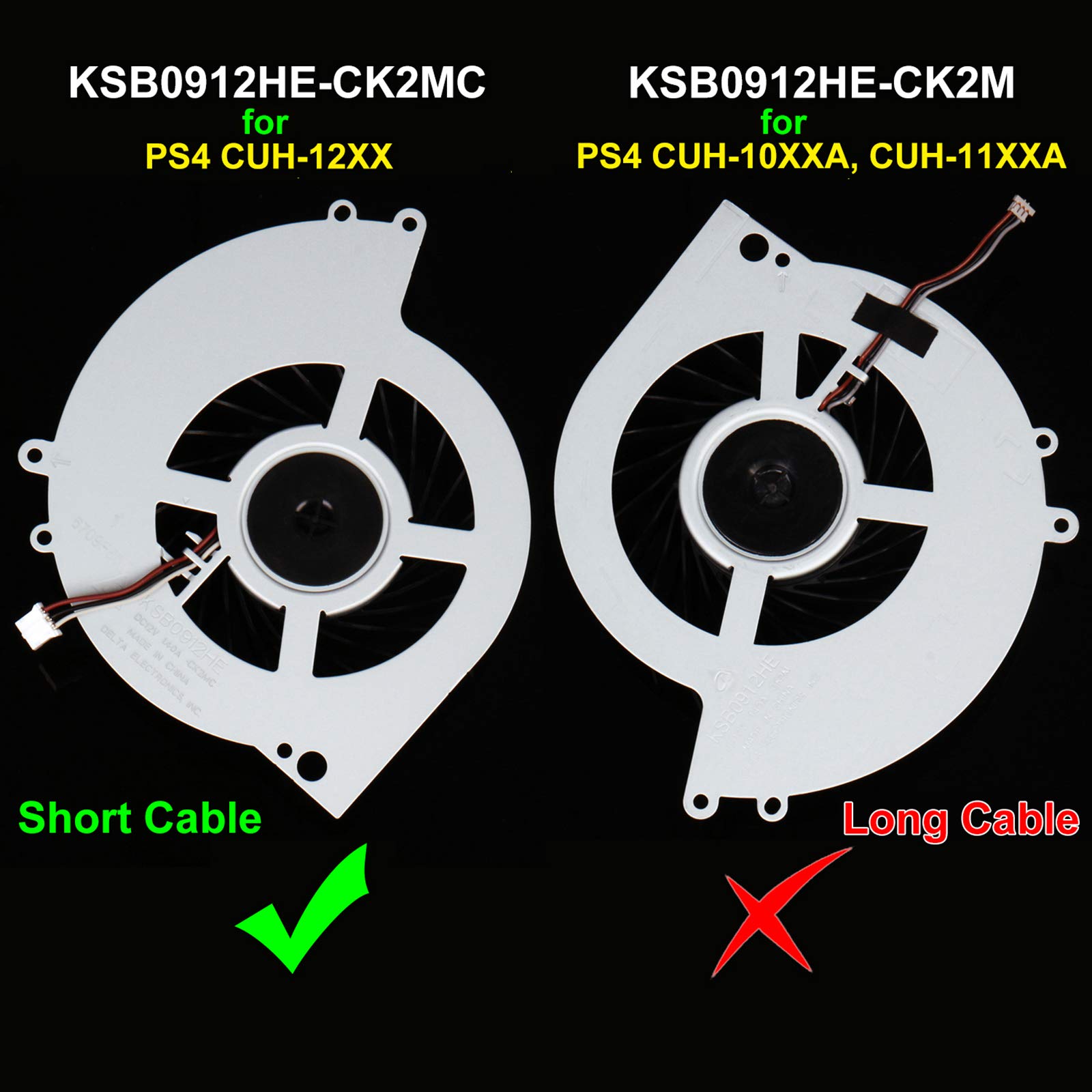 Li-SUN PS4 CPU Cooling Fan KSB0912HE-CK2MC, Internal Cooler Replacement for Sony Playstation 4 PS4 CUH-12XX Console Series (CUH-1200 CUH-1200AB01 CUH-1200AB02 CUH-1215A CUH-1215B) with Tool Kit