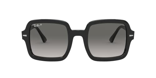 Ray-Ban Women's RB2188 Square Sunglasses, Black/Polarized Grey Gradient Dark Grey, 53 mm