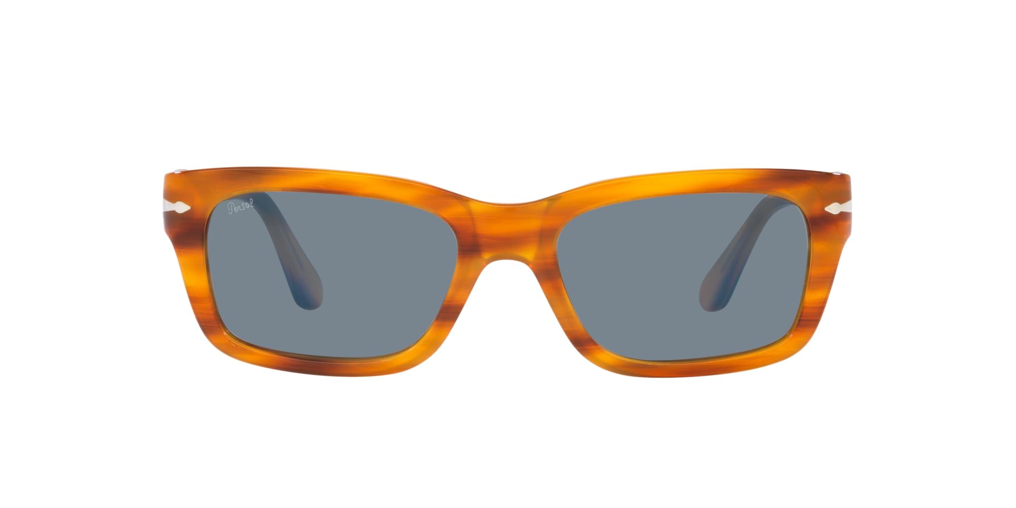 Persol PO3301S Rectangular Sunglasses, Havana/Green, 57 mm