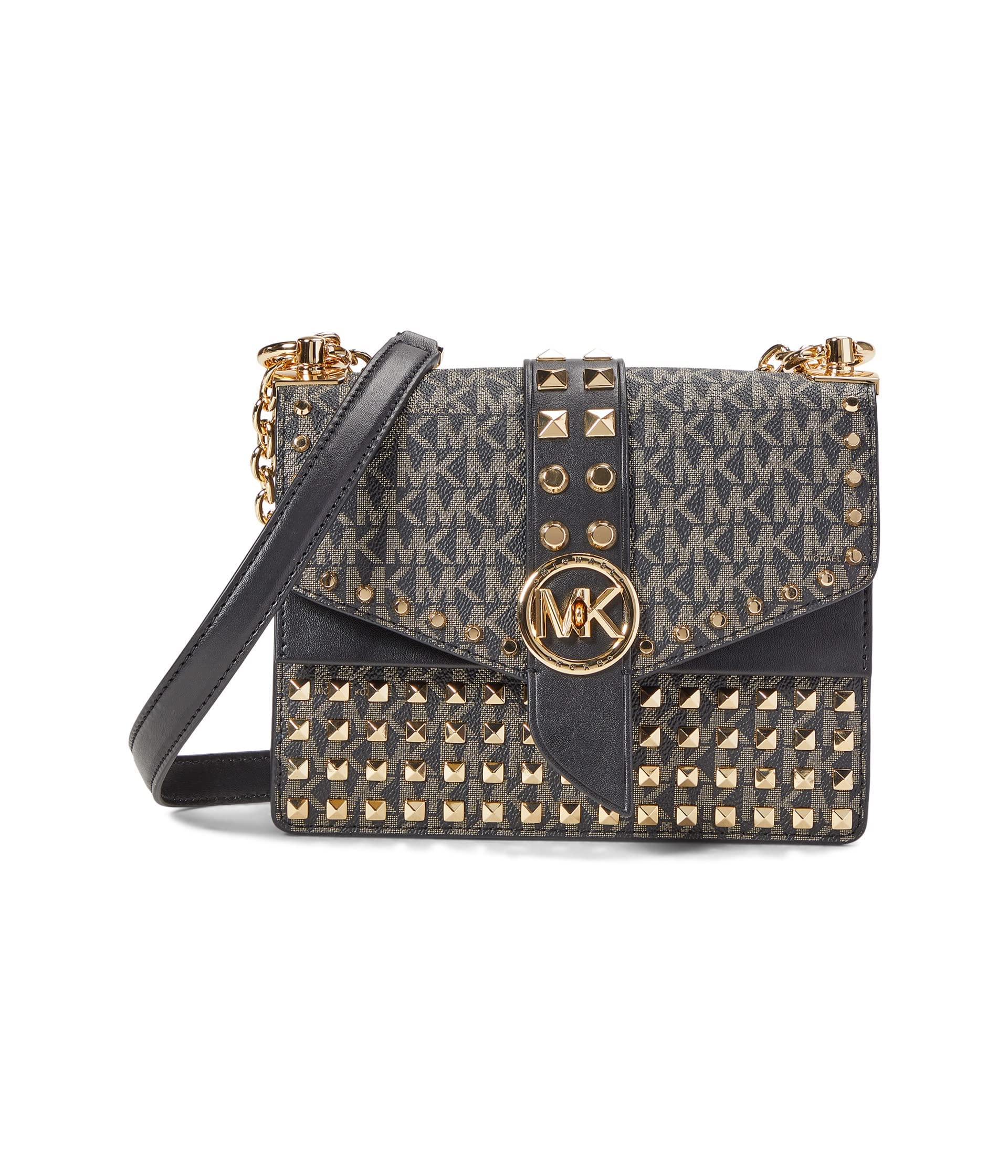 Michael Kors Greenwich Small Convertible Cross Body Black/Gold One Size