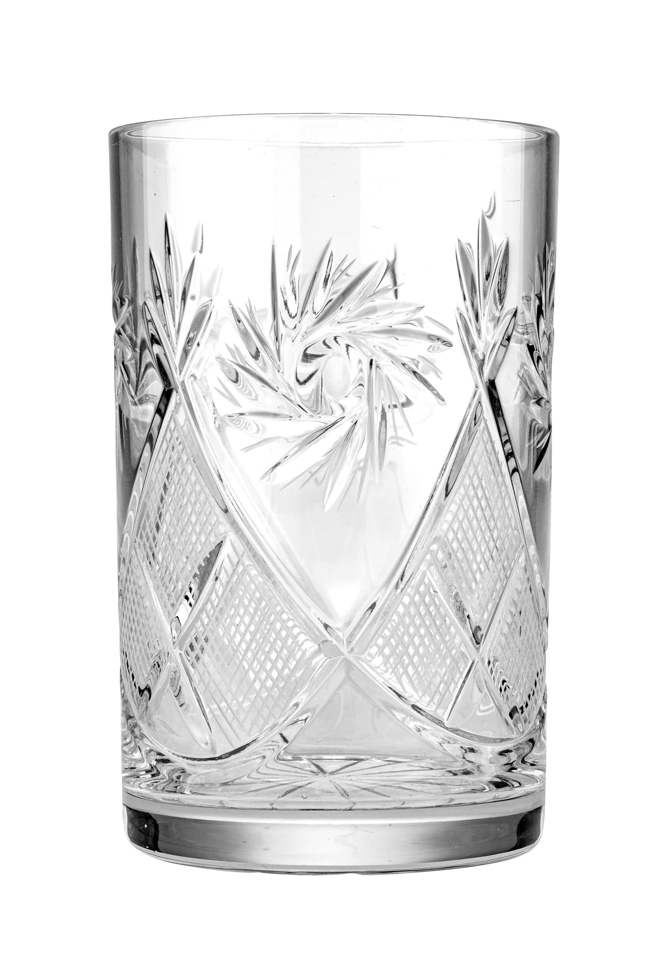 Neman GHOLD(1)+GL5107(1), 8.5 Oz Crystal Tea Glass with Podstakannik, Hot/Cold Beverage Glass with Metal Holder