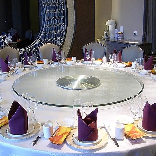 Lazy Susans Turntable 10mm Tempered Glass Turntable, Round Rotating Tray For Kitchen Dining Table Serving Plate Large Silent Tabletop Organizer, Silent/Not Tilted (Size : 80cm/31in)