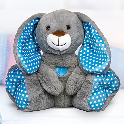 Lil Snuggers Warm and Snuggly, Lavender Scented Huggable Stuffed Animal, Bunny Plush - Rabbit Male with Blue Accents for Lil Baby 0 Months+