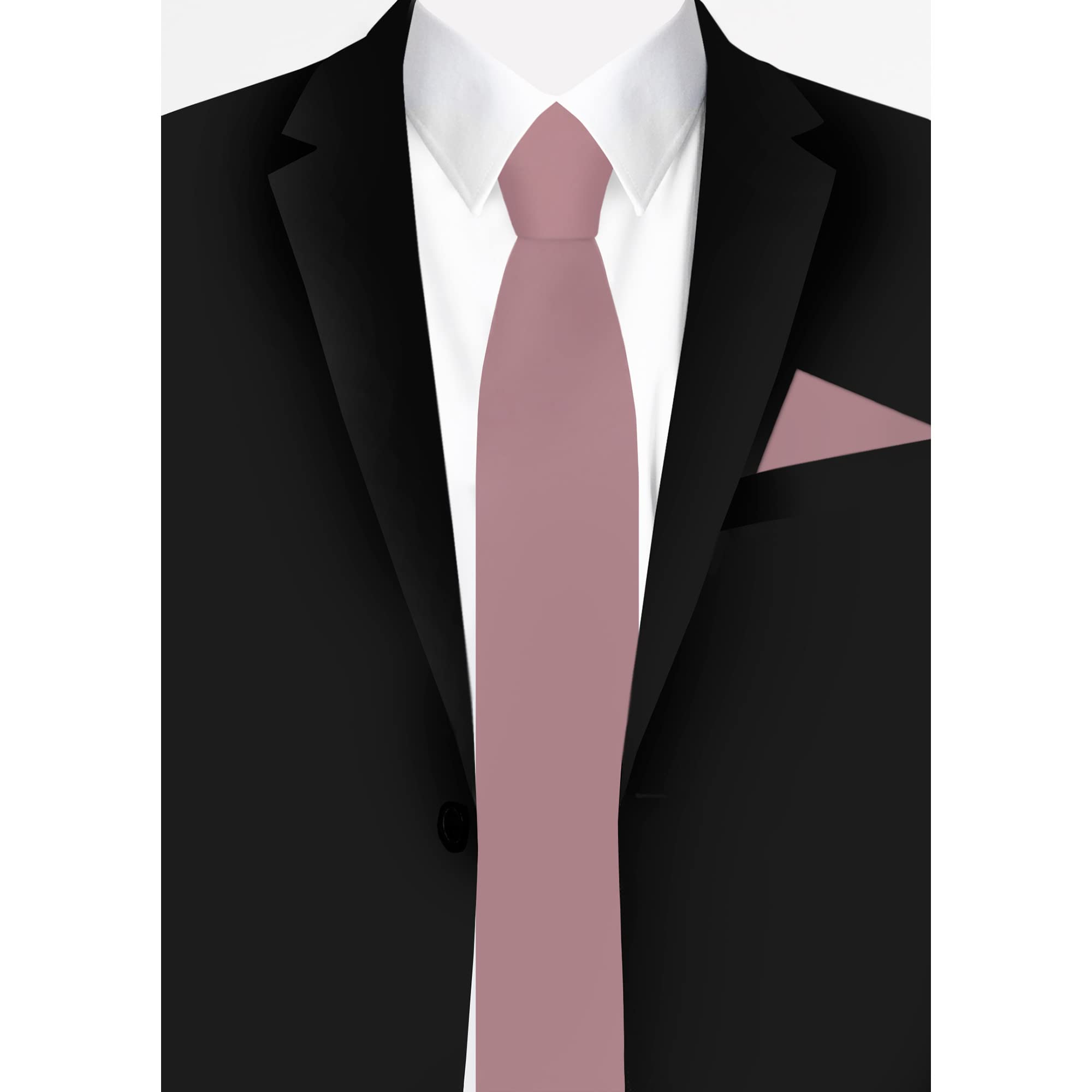 Jacob Alexander Men's Slim Width 2.75" Solid Color Tie - Dusty Rose