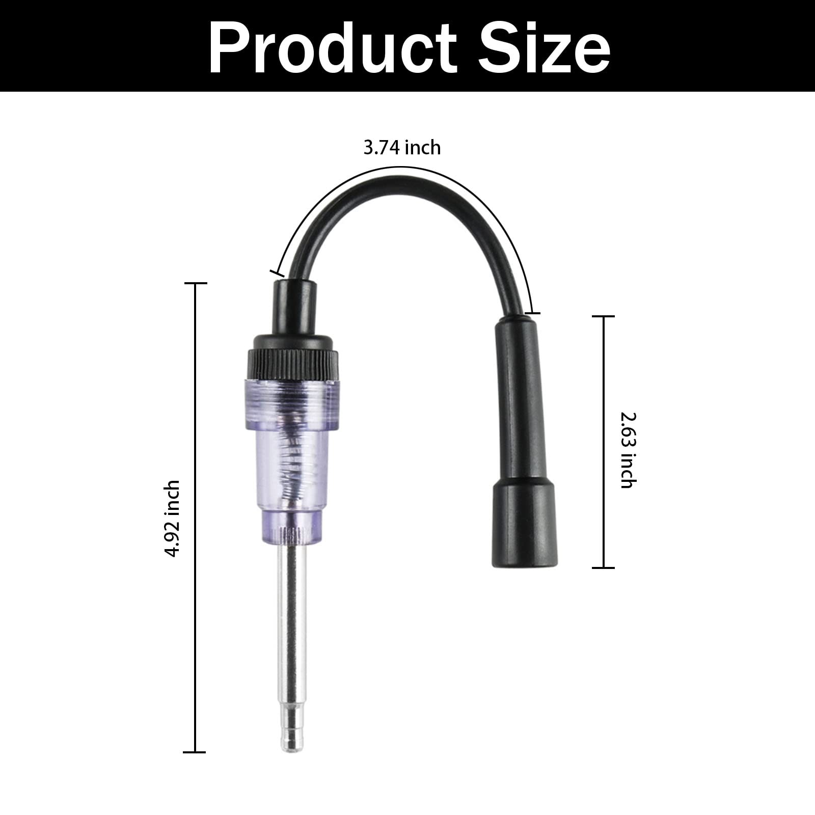 Patonu Small Inline Spark Plug Tester, Engine Ignition Tester, Armature Diagnostic Detector Tool, for Car, Motorcycles, Lawn Mowers, Small Motor Vehicles