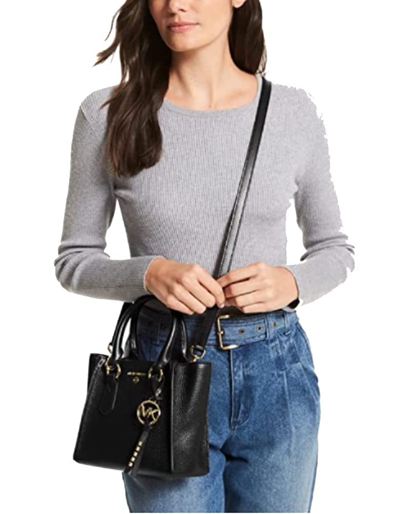Michael Kors Kris Small Satchel Black Leather Crossbody Bag