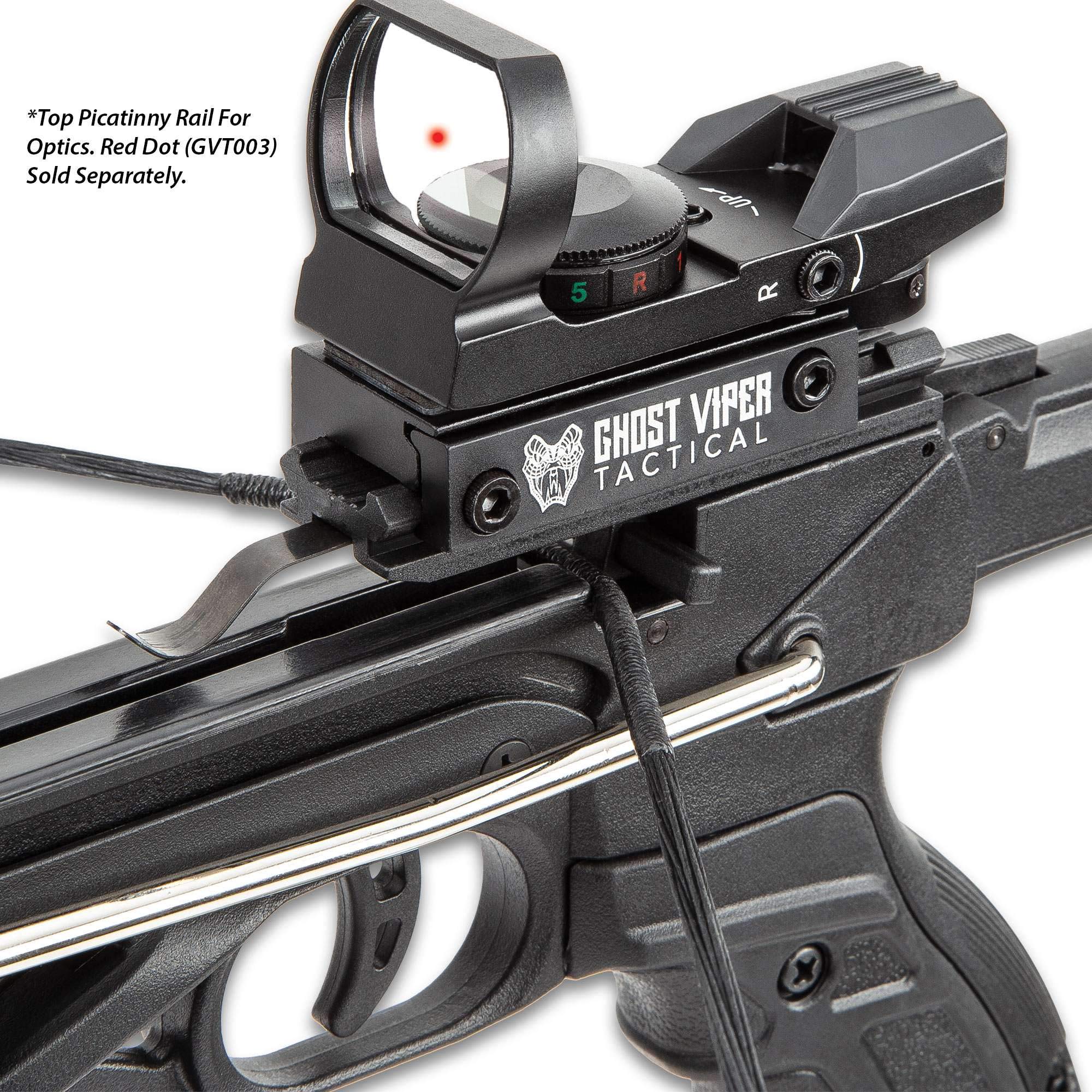 M48 Hell Hawk Self-Cocking Assault Crossbow Pistol - Lightweight Fiberglass Limbs, TPR Grip, 80-LBS Draw Weight, Picatinny Rail, Includes Bolts - Perfect for Hunters - Crossbow Pistol Length 24"