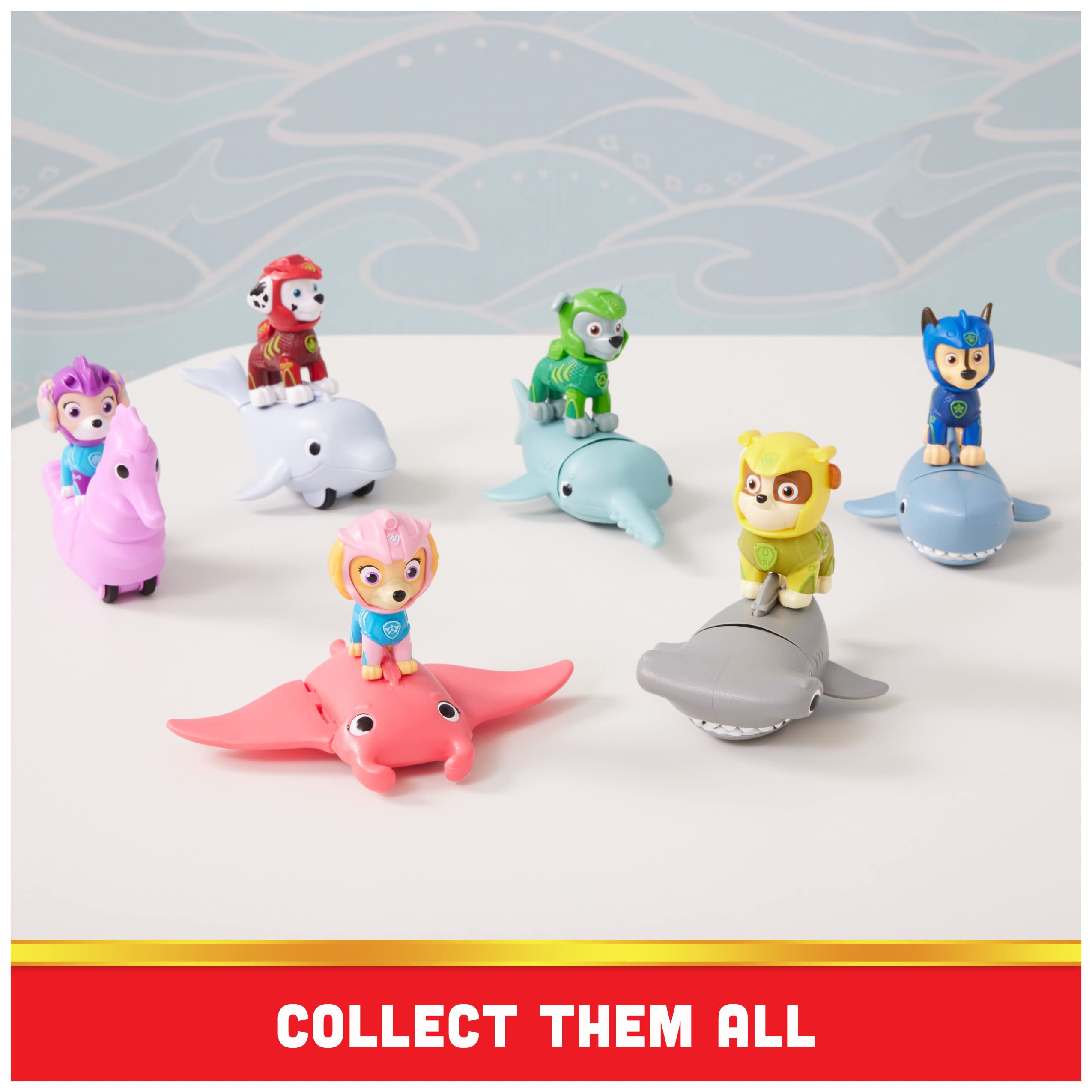 Paw Patrol, Aqua Pups Chase and Shark Action Figures Set, Kids Toys for Ages 3 and up