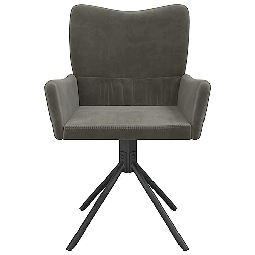 vidaXL Swivel Dining Chairs in Luxurious Dark Gray Velvetā Modern and Stylish, Comfortable Foam-Filled Seat, Perfect for Elegant Dining and Living Spaces