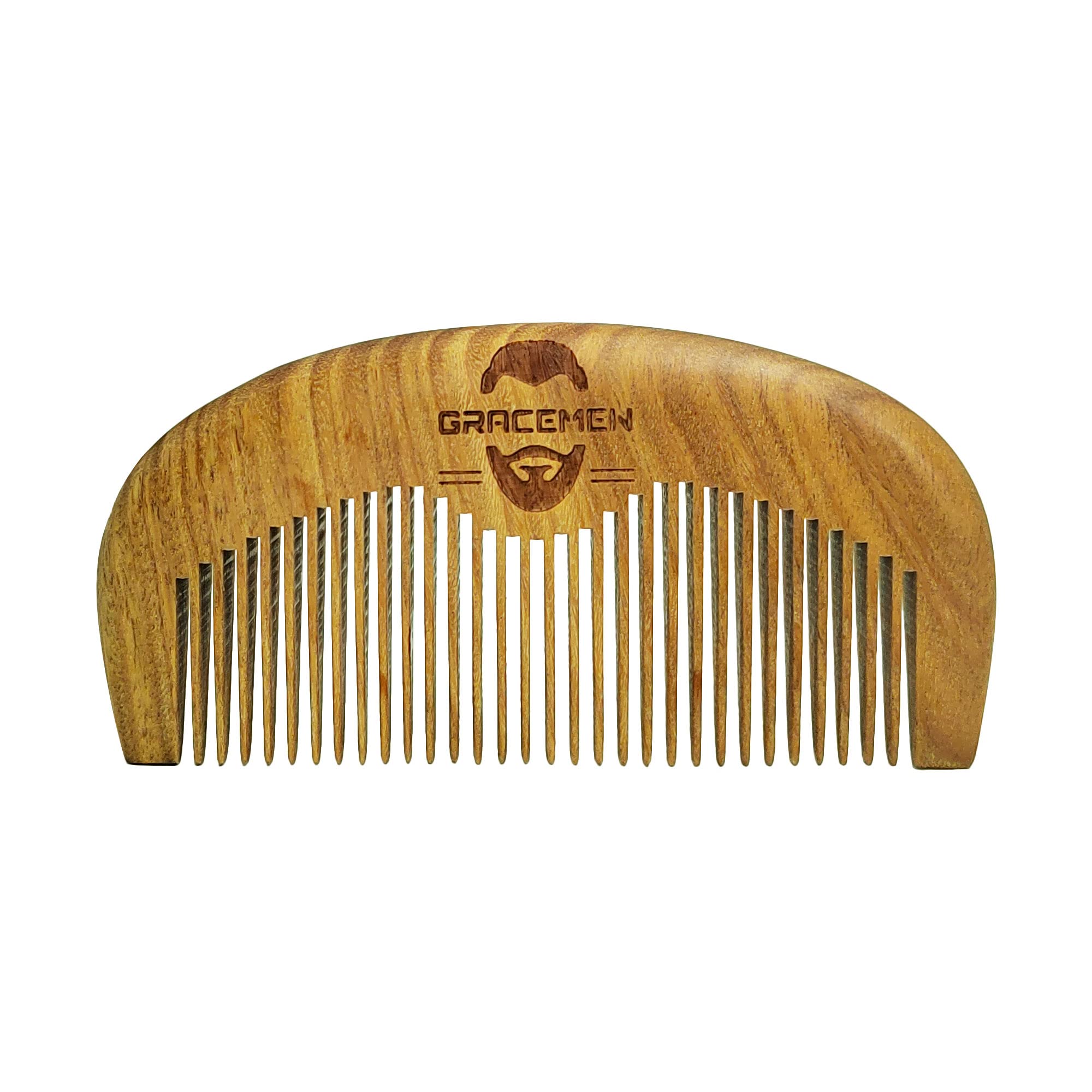 Sandalwood Beard Comb for Men, Pocket Size Detangler for Beards and Mustache