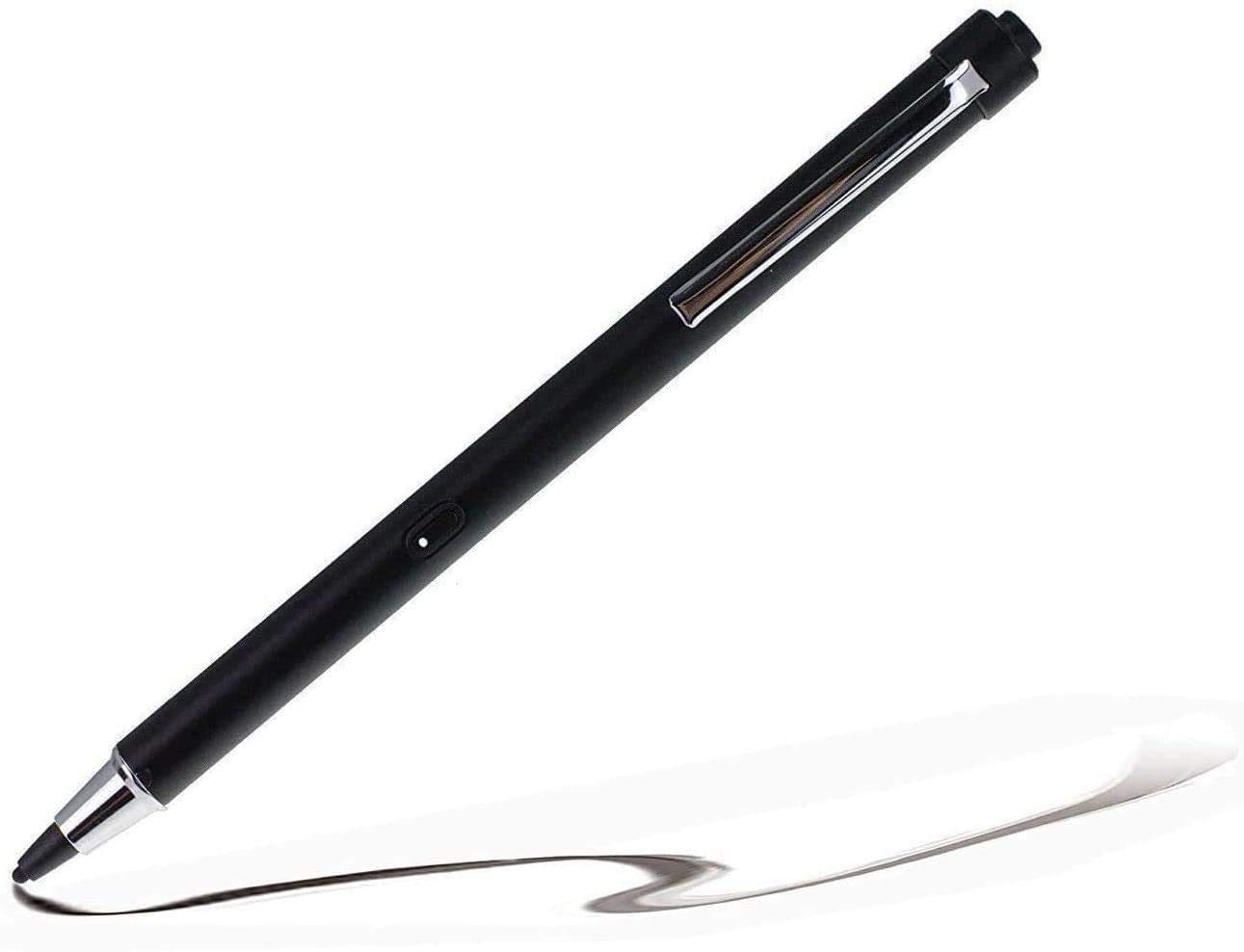 Navitech Midnight Black Rechargeable Fine Point Digital Stylus - Compatible with Padgene 10.1 Inch Google Android 10 Tablet