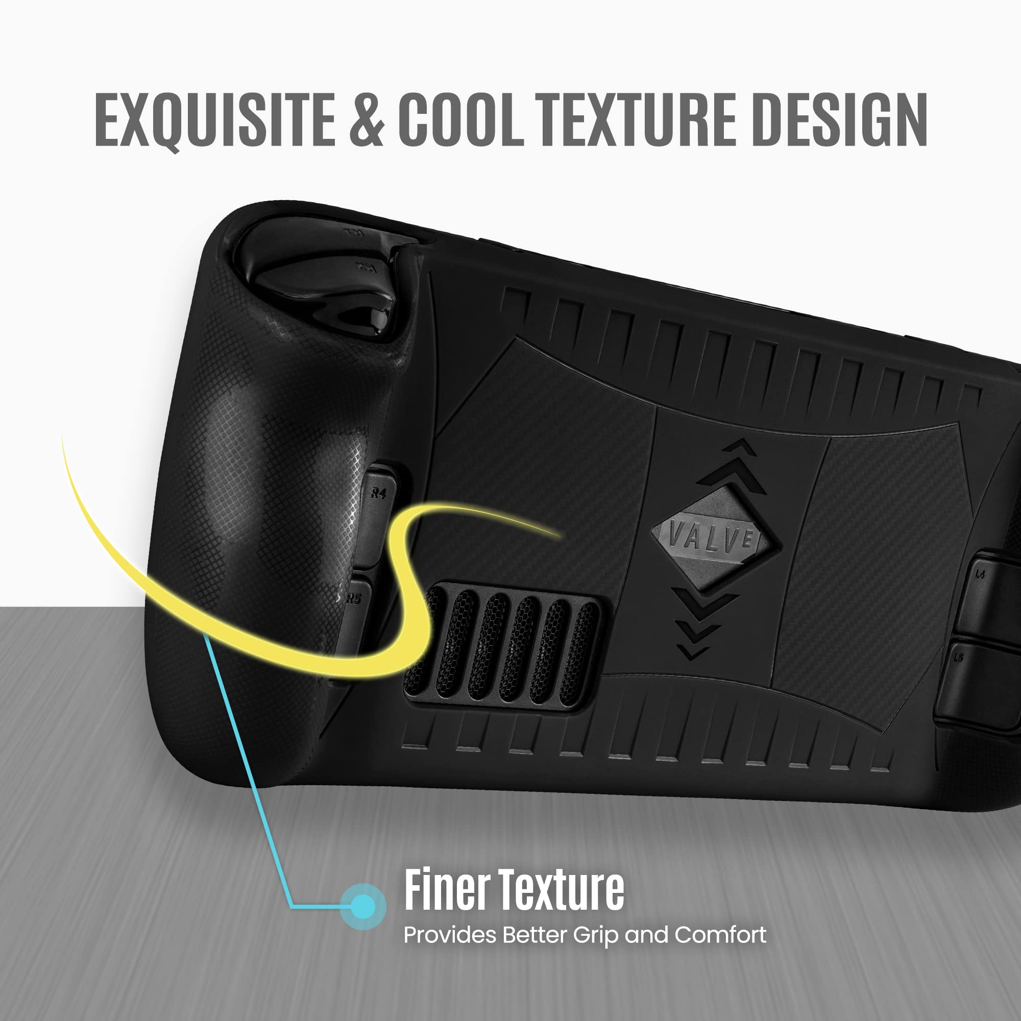 Park Sung Protective Case for Steam Deck/Precise Cutouts & Perfect Fits/Anti-Collision and Shock Absorption (Black)
