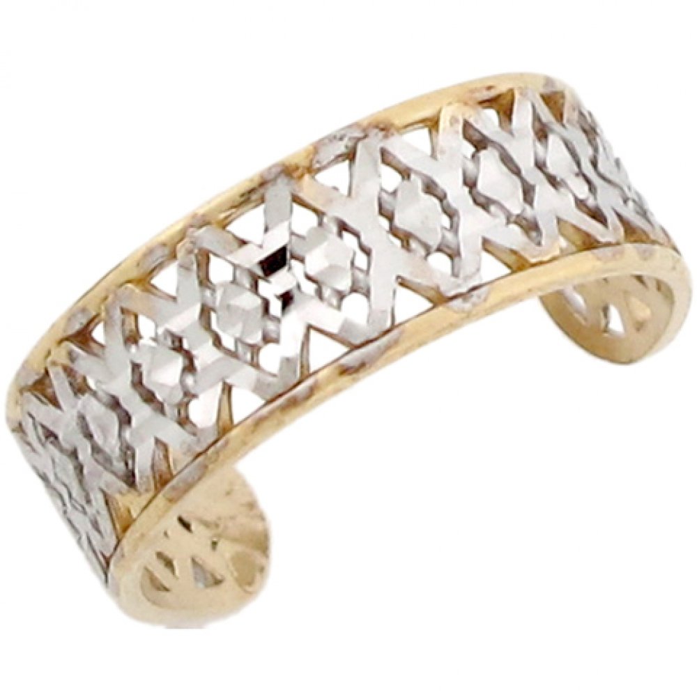 Jewelry Liquidation 10k Two Toned Real Gold Tear Drop Inspired Designer Toe Ring