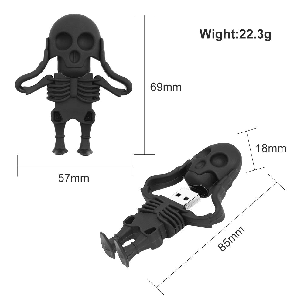 LEIZHAN Cool USB Flash Drive 16GB Skeleton Shape Thumb Drive Computer Memory Stick Data Storgage Gift Pendrive for Teachers, Students, Family and Friends