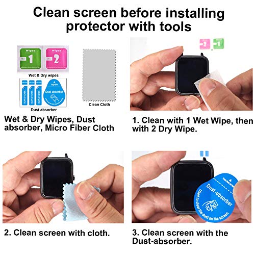 smaate Screen Protector Compatible with MorePro and FITVII HM08 1.47 inch Fitness Tracker, Soft TPU, 6-Pack, Bubble Self-healing, Full coverage