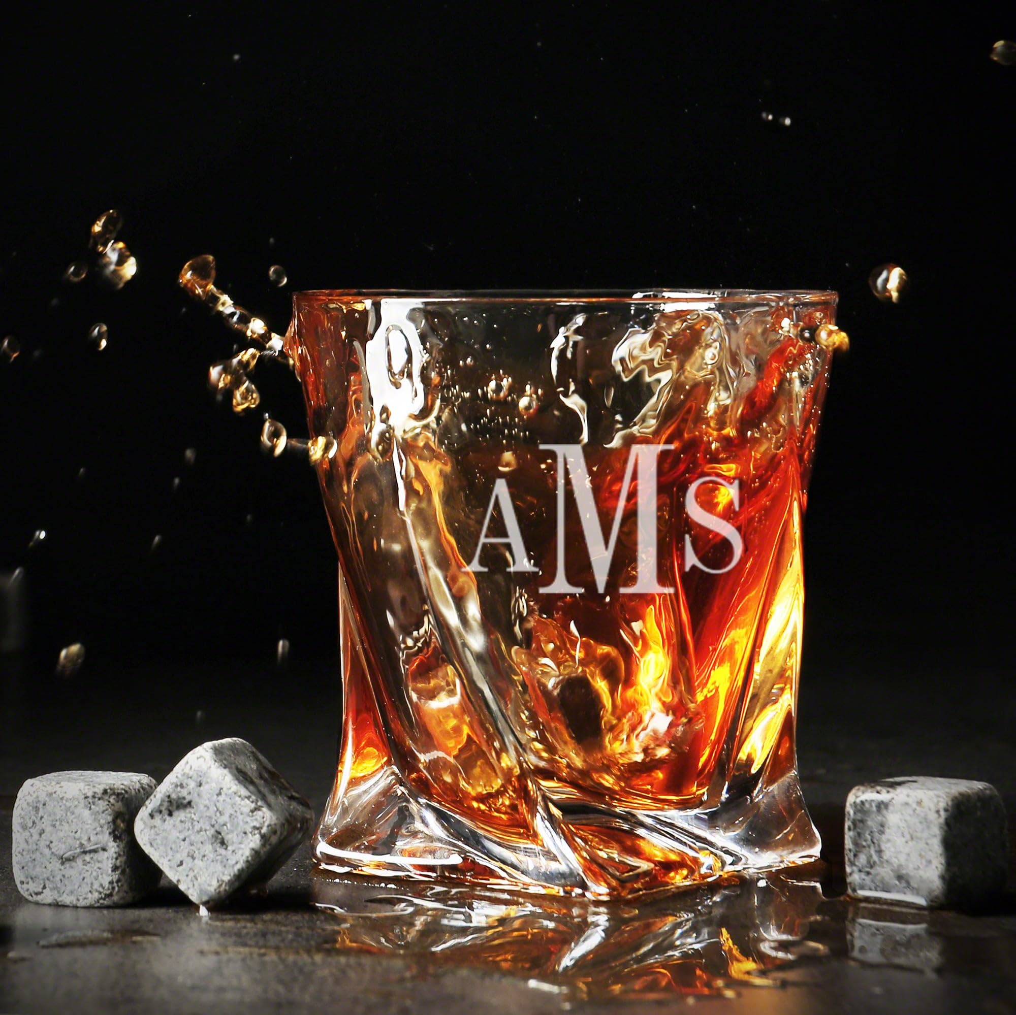 Personalized Twist Whiskey Glasses, Set of 4 (Custom Product)