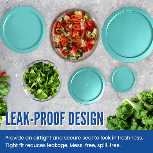 Replacement Lid for Pyrex 5" Storage Plastic Cover 2 Cup Bowl 7200-PC Turqoise (10-Pack)
