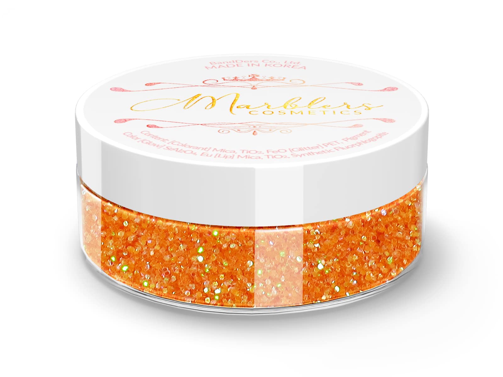 MARBLERS Holographic Face & Body Glitter [Rainbow Orange] 0.18oz (5g) | Chunky | Chopped | Flake | Non-Toxic | Vegan | Cruelty-Free | Festival, Rave & Party Makeup | Eye, Hair, Nail Polish, Eyeshadow