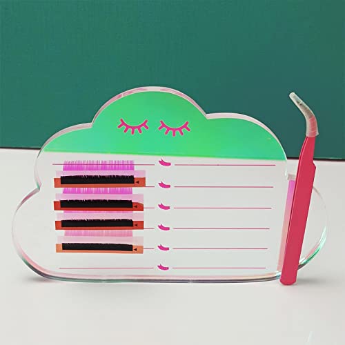LIXIMMAZN Dazzling Eyelash Grafting Pallet, Acrylic Lash Tile holder, Makeup Palette Eyelash Extensions Storage Gasket Pads with Suction for Tweezers (Cloud-Shaped C)