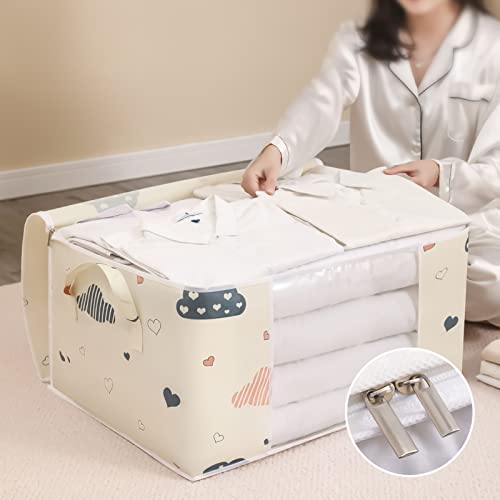 Vetitkima Storage Bags for Clothes, Comforter Storage Bag Folding Organizer Bag for King/Queen Comforters, Pillows, Blankets, Bedding/Quilt, Blanket, Duvet