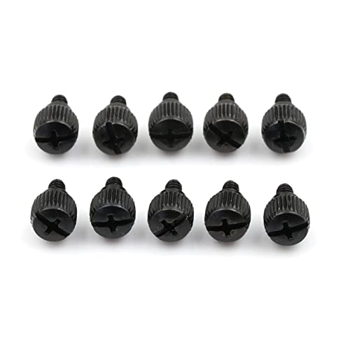 Screw 10pcs Computer Case Screws Black Or Nickel Computer Case Screw Hand Tighten Thumb Screw Overall Size 14 x 9mm (Color : Black)