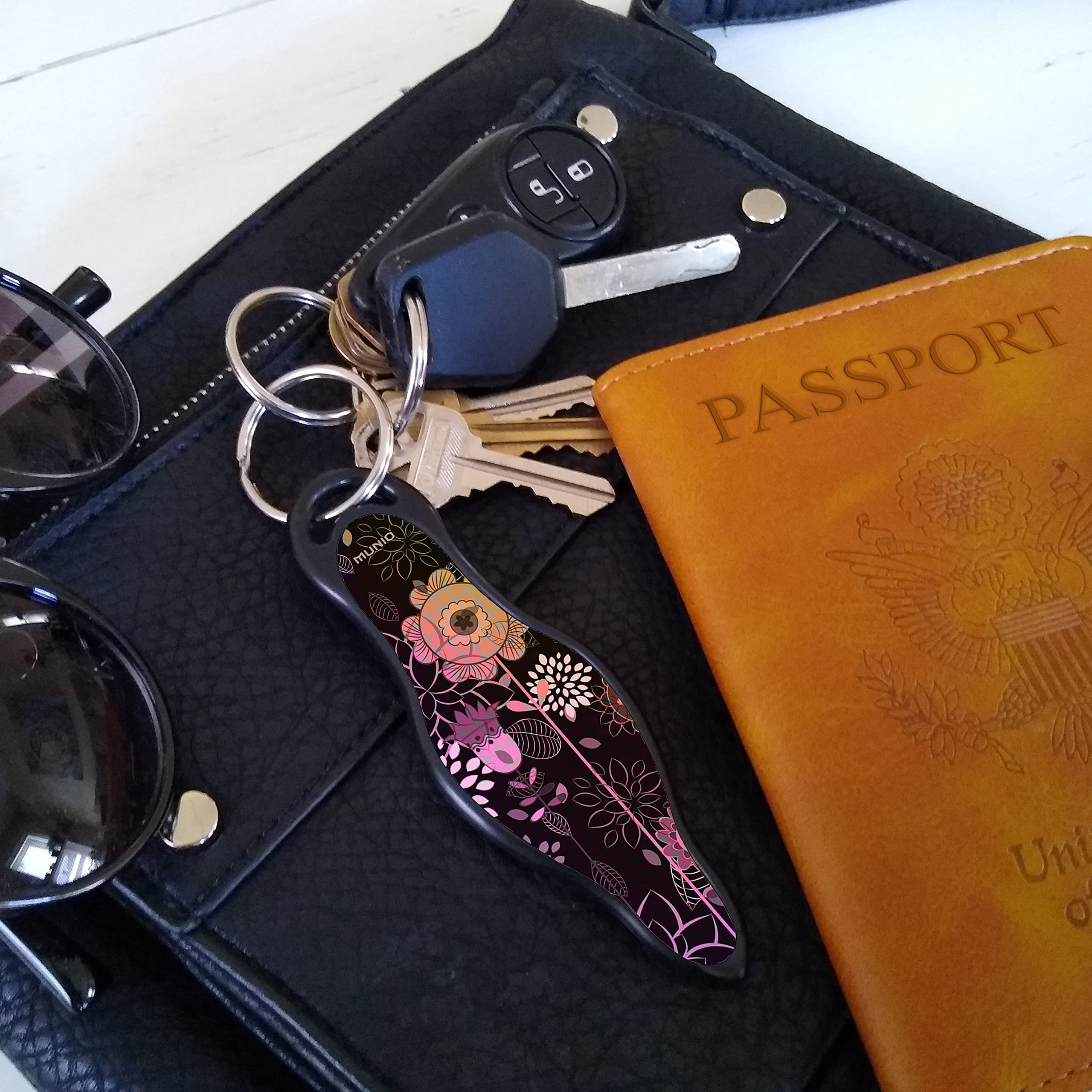 MUNIO Kubaton + Sabre Pepper Spray Safety Keychain for Women Set, Made in USA
