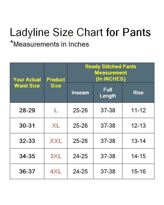 ladyline Womens Cotton Stretchable Straight Trouser Pants Elastic Closure One Pocket (Red-4XL)