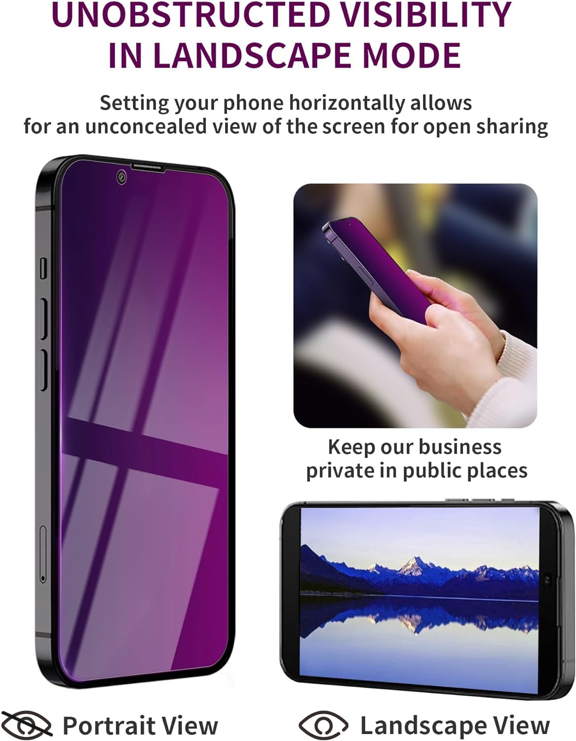 Ifaeveus 2 Pack Privacy Screen Protector for iPhone 14 Pro Max Tempered Glass for 14 ProMax 6.7inch Private Saver Anti-Spy Anti-Blue Light Eye Protection Anti-Scratch Full Coverage