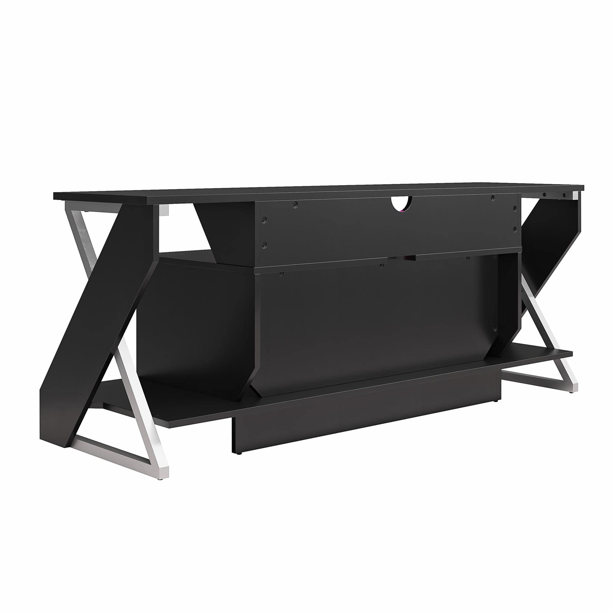 NTense Xtreme Gaming Console Stand with LED Light Kit for TVs up to 65", Black