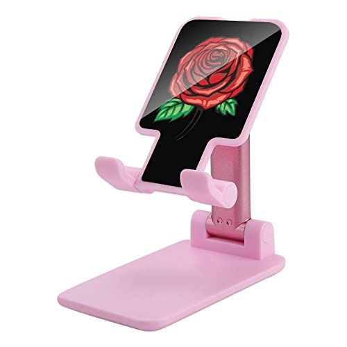 Vinage Red Rose Foldable Desktop Cell Phone Holder Portable Adjustable Stand for Travel Desk Accessories