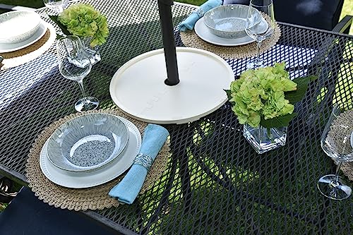 Lazy Susan Organizer - Perfect Accessory for Your Umbrella Table - NonToxic Durable 100% ABS Recyclable Plastic - Dim 16" D x 1/2" H - 2" Standard D. Centre Hole (1 PC Interlocked) - Made in America
