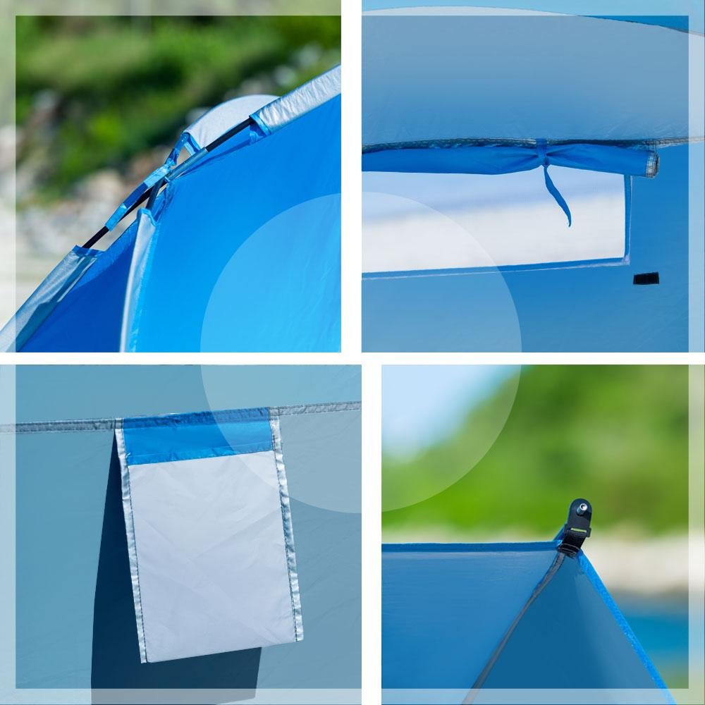 iCorer Extra Large Outdoor Portable EasyUp Beach Cabana Tent Sun Shelter Sunshade, Blue