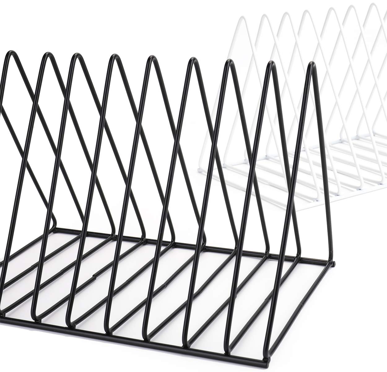 Lawei Set of 2 File Holder Stand 9 Slots Magazine Rack Book Record Holder Triangle Bookshelf Desktop File Organizer Decor Home Office