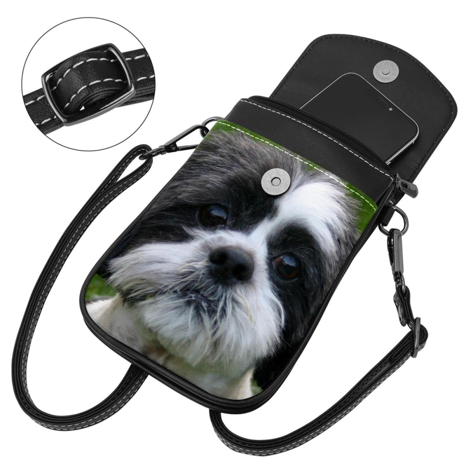 Small Crossbody Cell Phone Purse Wallet for Women Shih Tzu Dog Puppy
