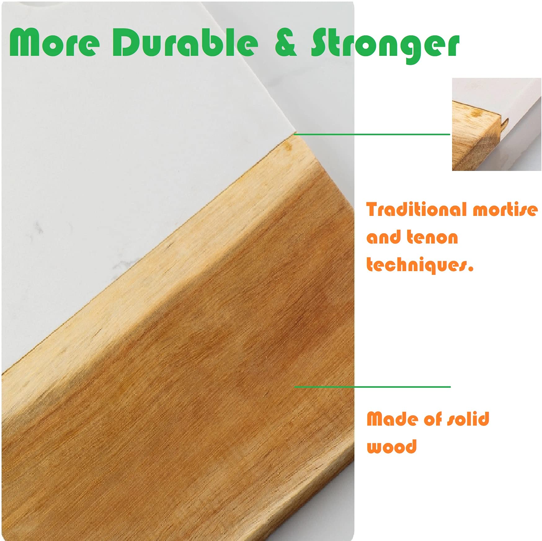 Resafy Acacia Wood Cutting Board,Butcher Block Chopping Board Charcuterie Cheese Carving Serving,Suitable for Kitchen,Restaurants,Dining Room and Baking(White)
