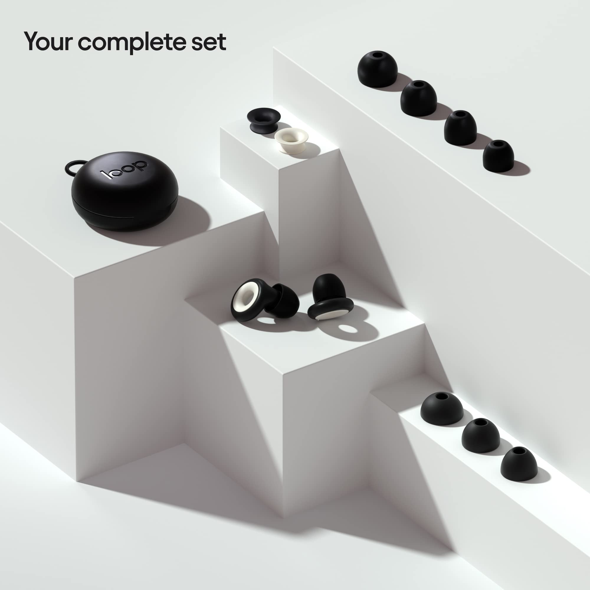 Loop Experience Plus Earplugs - High Fidelity Hearing Protection for Musicians, DJs, Festivals, Concerts and Nightlife β 18dB & NRR 7 Noise Reduction Ear Plugs β Extra Accessories Incl - Black