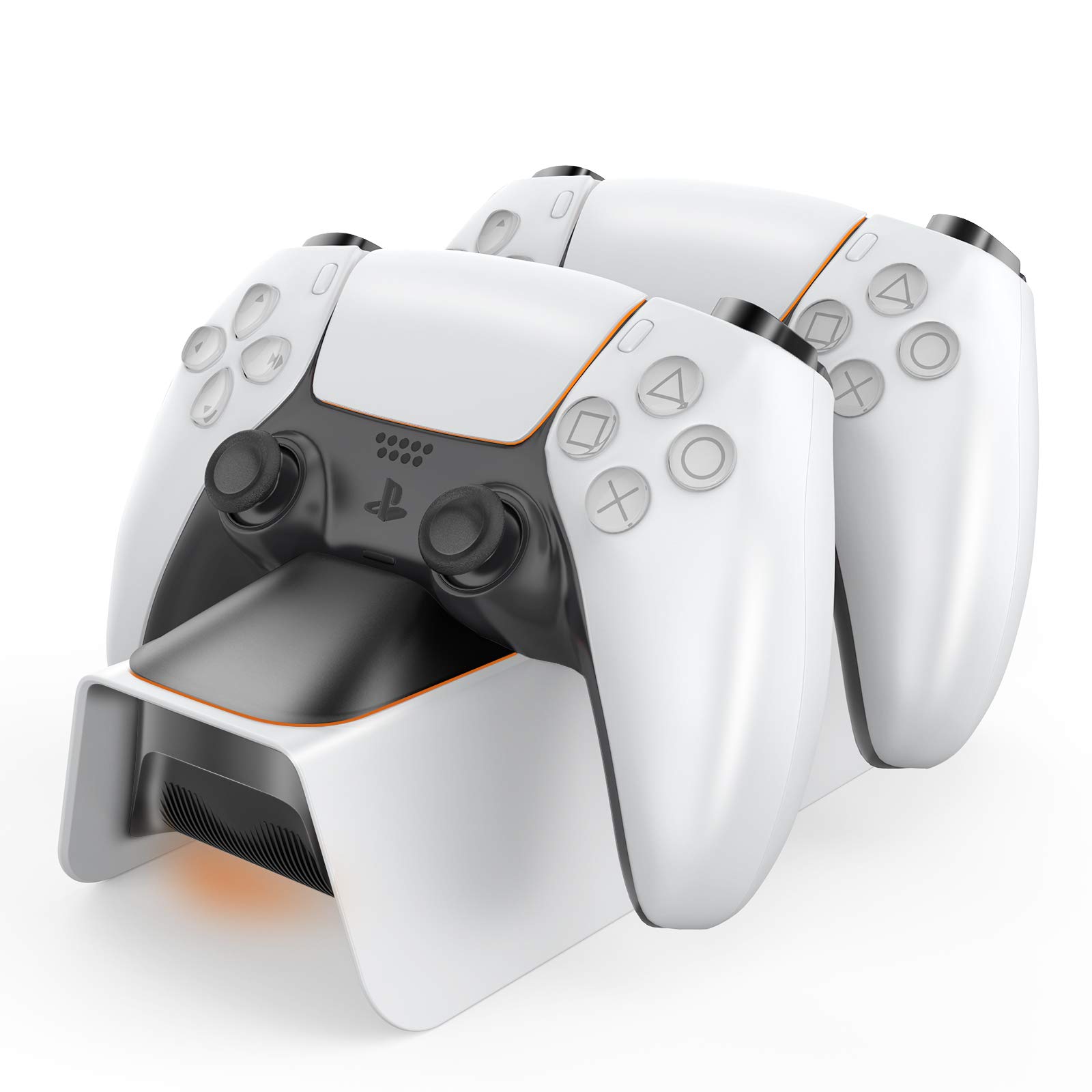 KINGTOP PS5 Controller Charging Station, PS5 Controller Charger with LED Indicator Compatible with Sony Playstation 5/PS5 DualSense Wireless Controller(Cable Included)