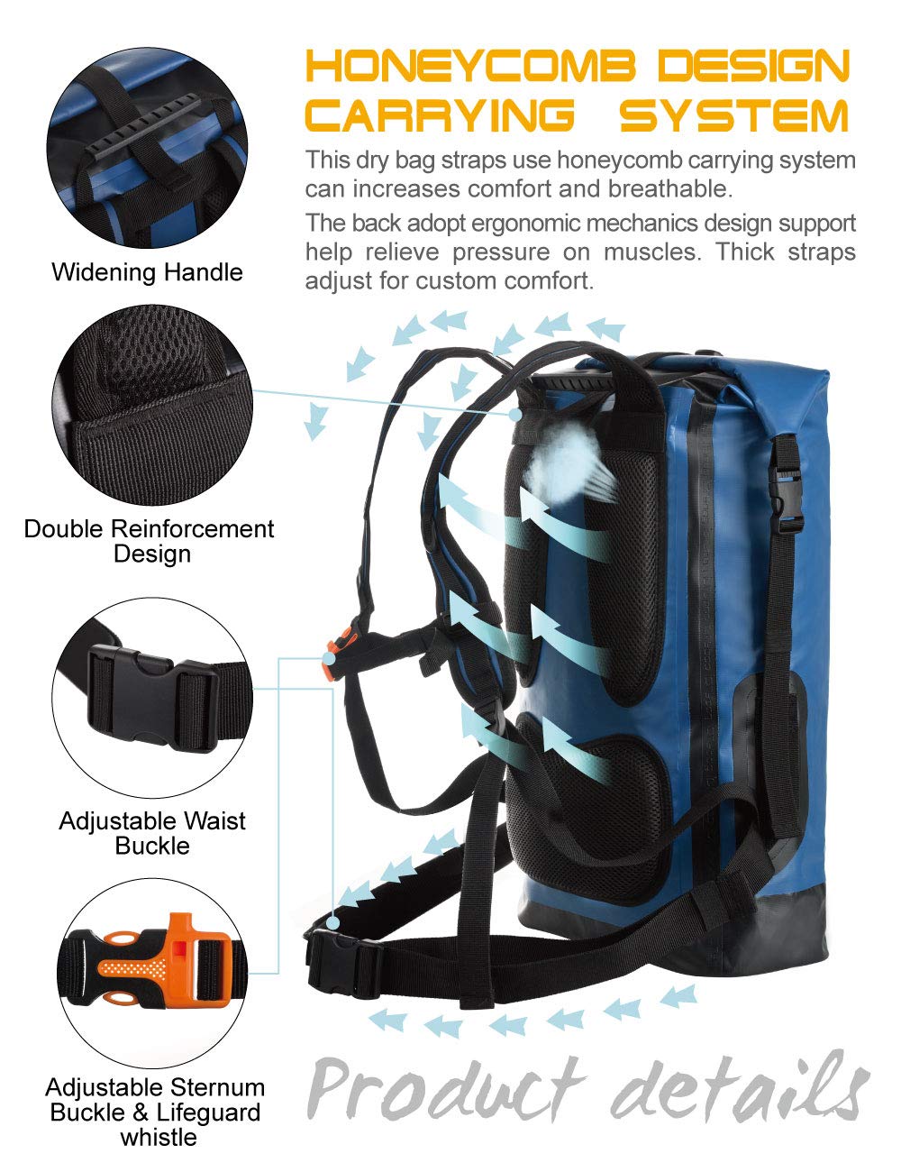 IDRYBAG Waterproof Backpack Dry Bag 20L/30L/40L, Floating Dry Backpack Waterproof for Men, Dry Sack Waterproof Bag for Backpacking Kayak