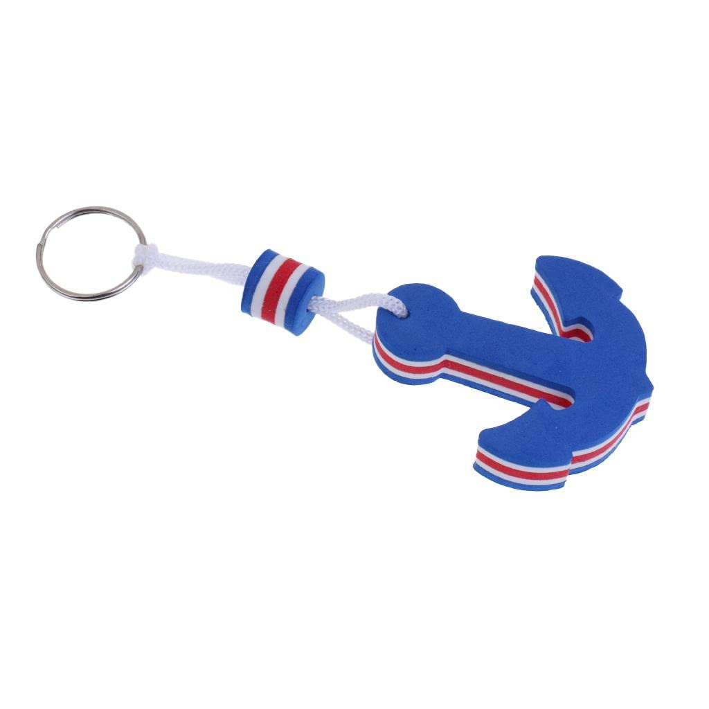 Menolana Various Yachting Boating Sailing Floating Key Chain Anchor,Rudder,Surfboard, Blue Anchor