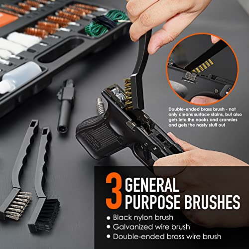 Perwin Universal Gun Cleaning Kit for All Guns with Cleaning Rope, Brass