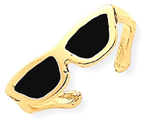 IceCarats 14K Yellow Gold Sunglasses Adjustable Toe Ring Open Midi Band Summer Beach Jewelry