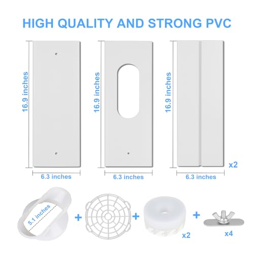 Portable Air Conditioner Window Kit, Upgrade Portable AC Window kit, Window Vent Kit with 2pack 3m Seal, Sliding AC Vent Kit for Exhaust Hose (5.1"/13cm)