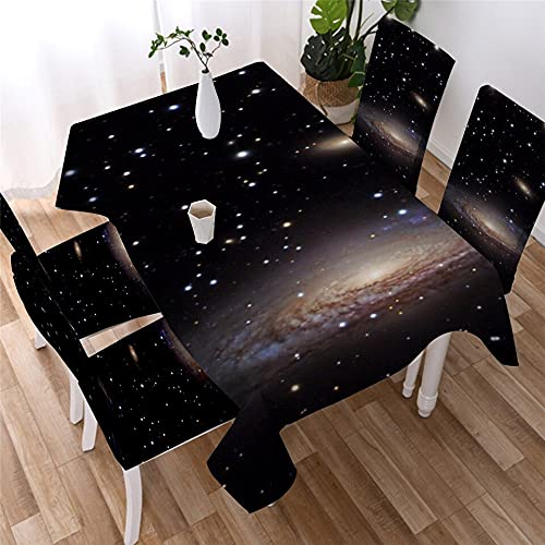 NUER Starry Sky Tableclothsun Moon Planet Table Cover Rectangular Coffee Decorate Table Waterproof Tablecloth Wedding A1 140x210cm