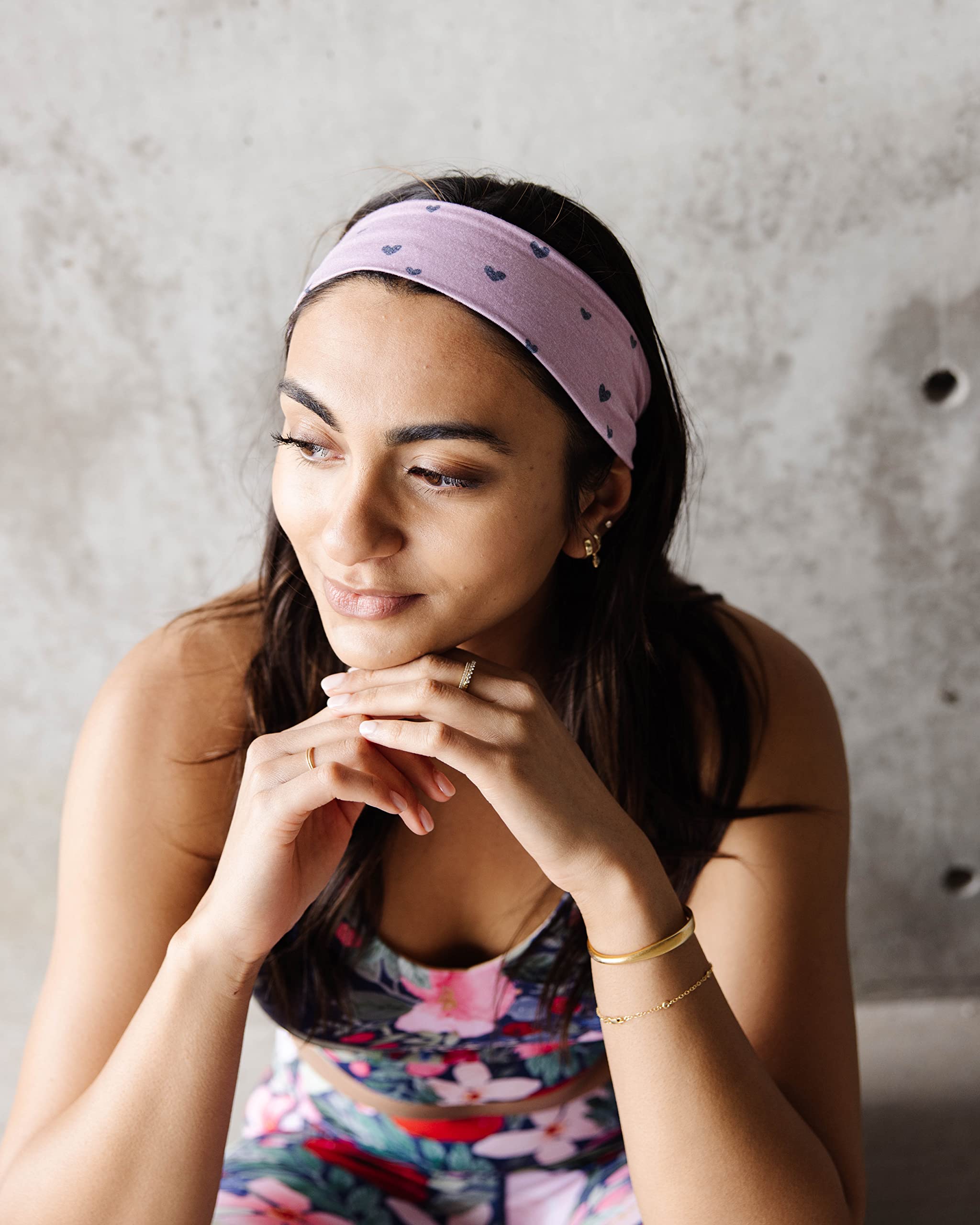 Maven Thread Women's 2" Wide Non Slip Sweat-Wicking Headband for Exercise and Yoga, 2-Pack (Darling)