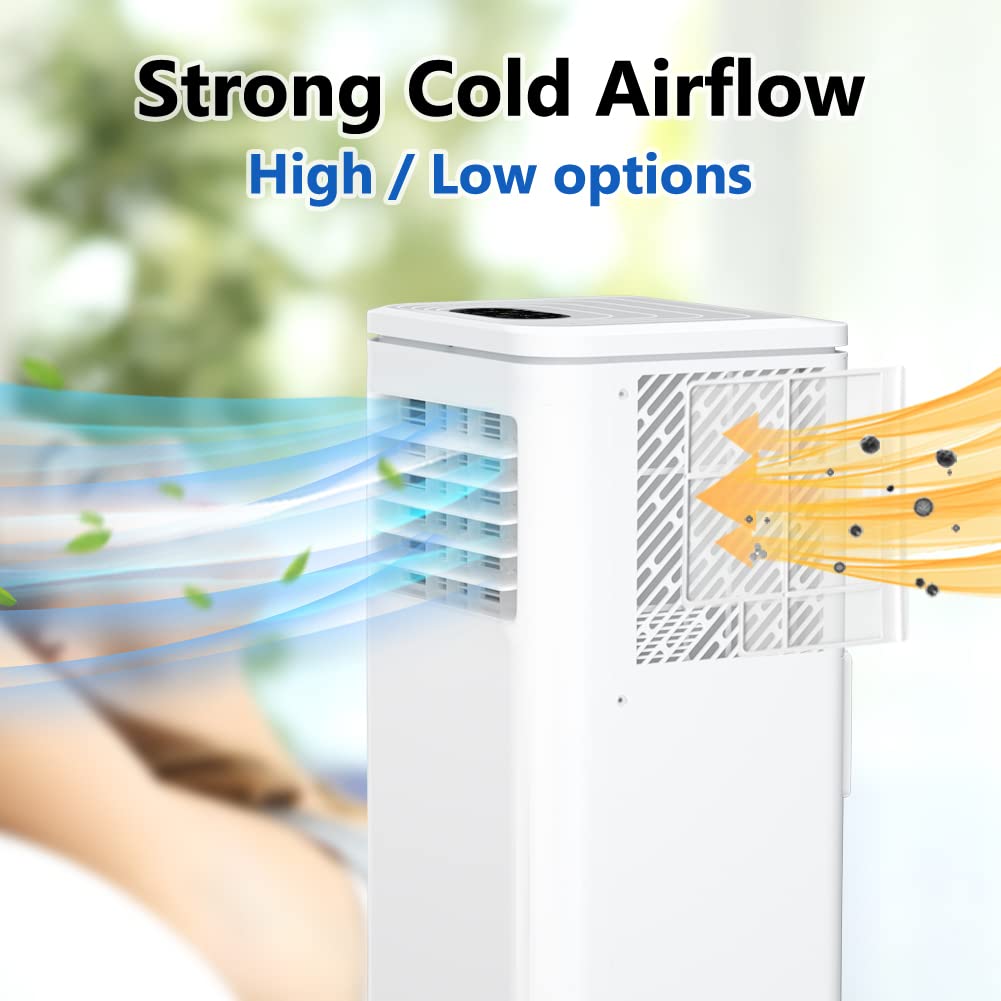 Portable Air Conditioners, 10000 BTU Portable AC Unit with Dehumidifier, Fan, Remote Control, 24H Timer, Freestanding Air conditioner for Cooling 300 Sq.Ft. Rooms, Low Noise