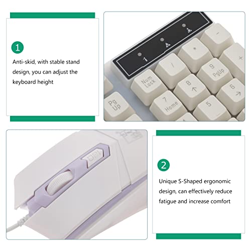 SOLUSTRE Mechanical Keyboard USB Keyboard LED Mechanical Gaming Keyboard Backlit Led Gaming Ergonomic Wired Keyboard for Laptop PC Computer Game and Work (White) Pc Keyboard Computer Keyboard
