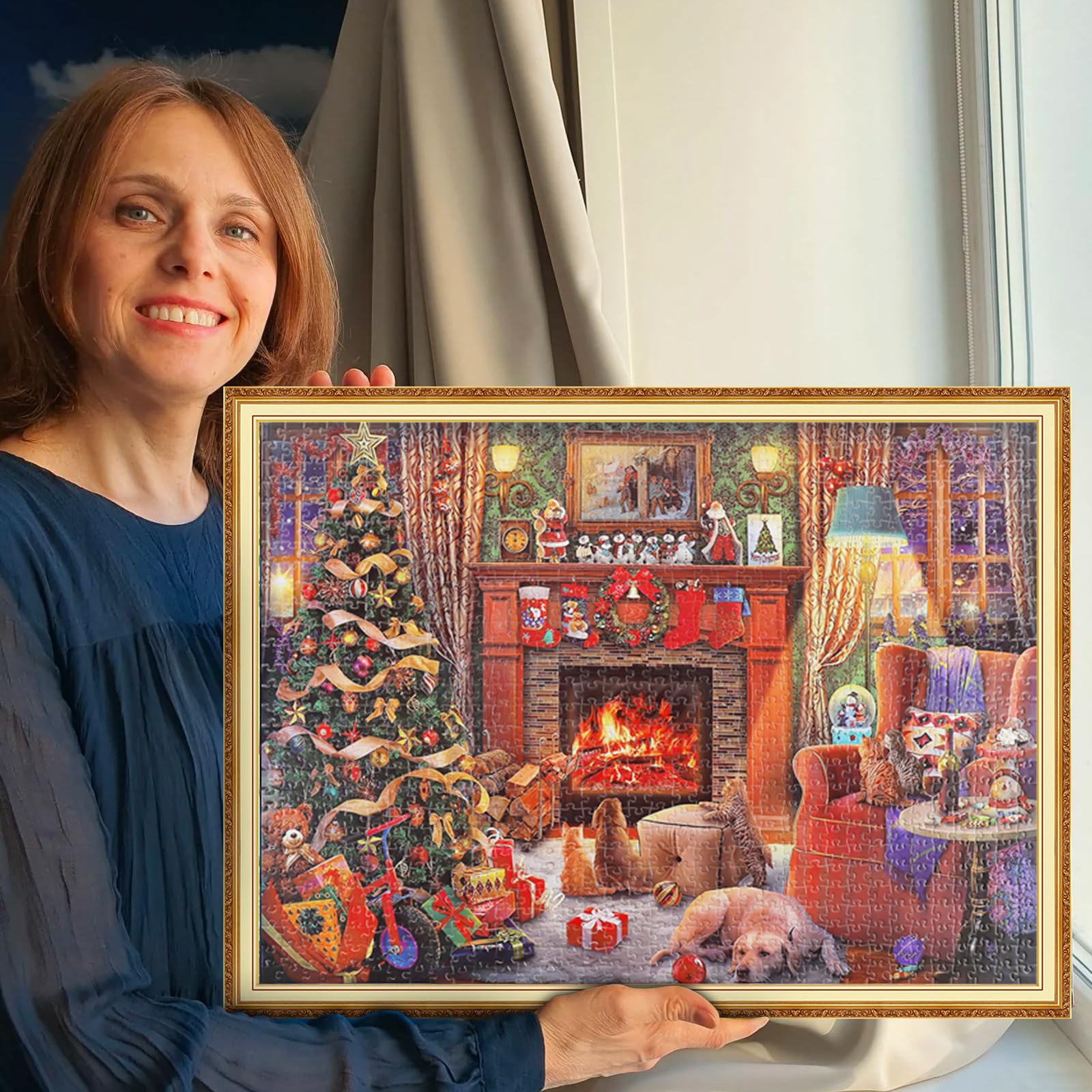 Jigsaw Puzzles Advent Calendar 2023 Christmas Gift,24 Days 1008 Pieces Puzzles,Christmas Fireplace& Home Decoration,Christmas Countdown Calendar for Kids Teens and Adults, Finished Size27.5in x 19.7in